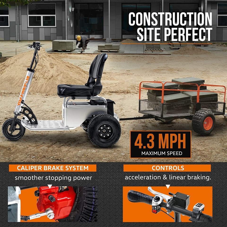 SuperHandy Utility EV Tugger, Compact Electric Industrial Riding Tow ...