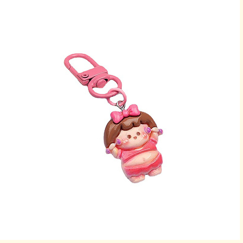 Cute Sports Fat Girl Keychain Fun Girl Heart Student Bag Pendant ...
