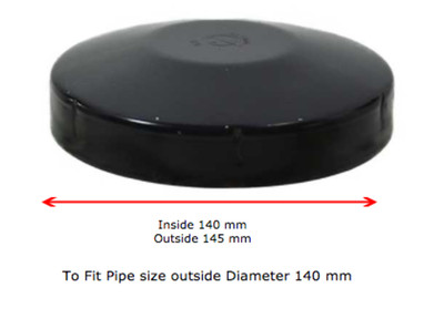 Galvabond Round End Caps 125NB - Black - to Fit Pipe Outside Diameter ...