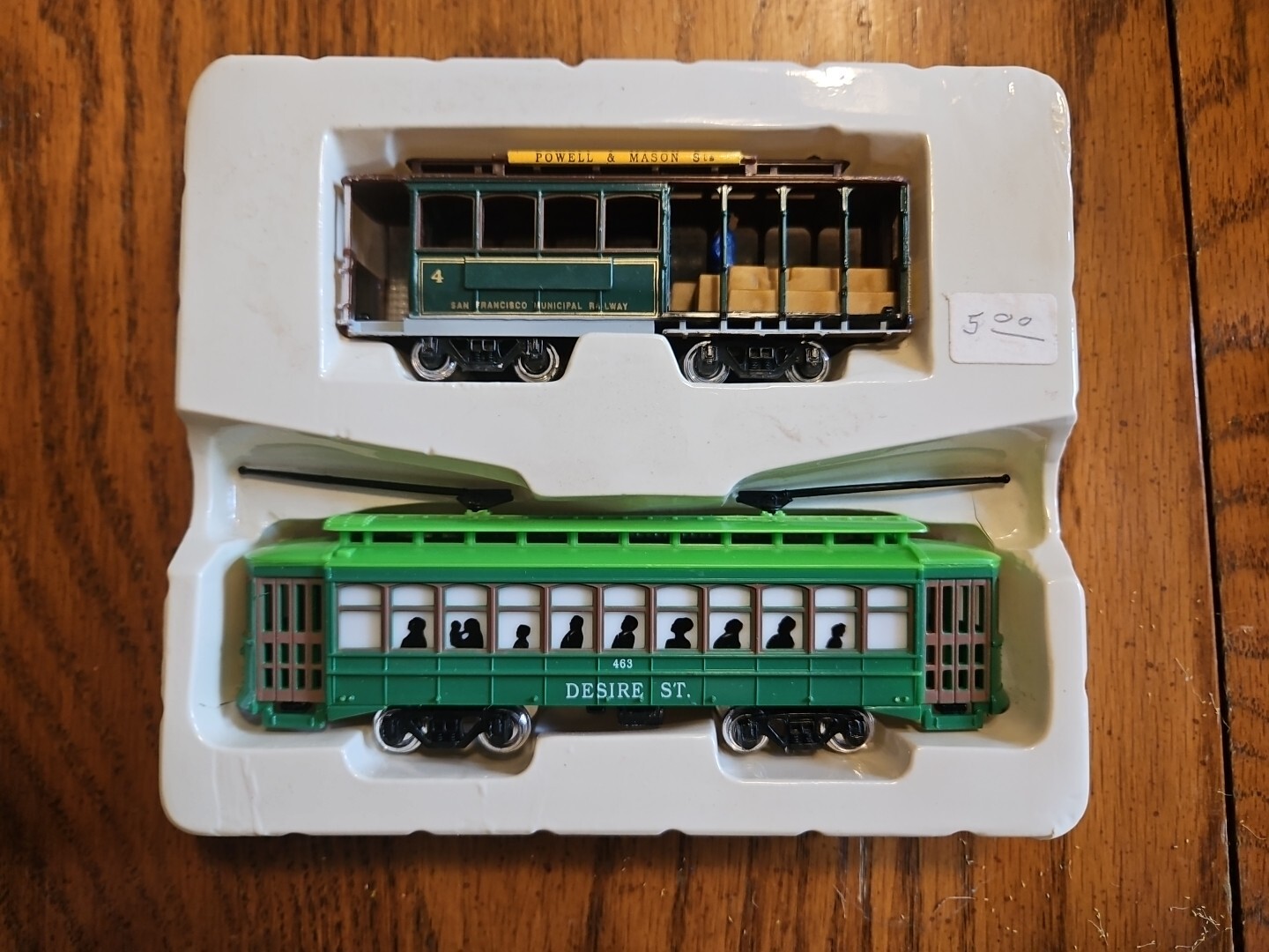 2 HO-Scale Classic Streetcars Powell & Mason Cable Car & Desire St ...