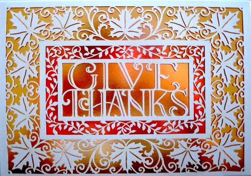 Papyrus Laser Cut GIVE THANKS Thanksgiving Greeting Card | eBay