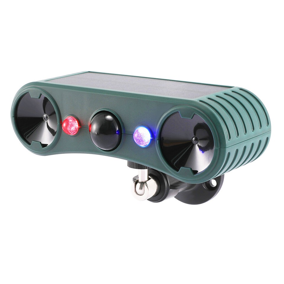 Animal Repeller Ultrasonic Solar Power Outdoor Pest Cat Mice Deer ...