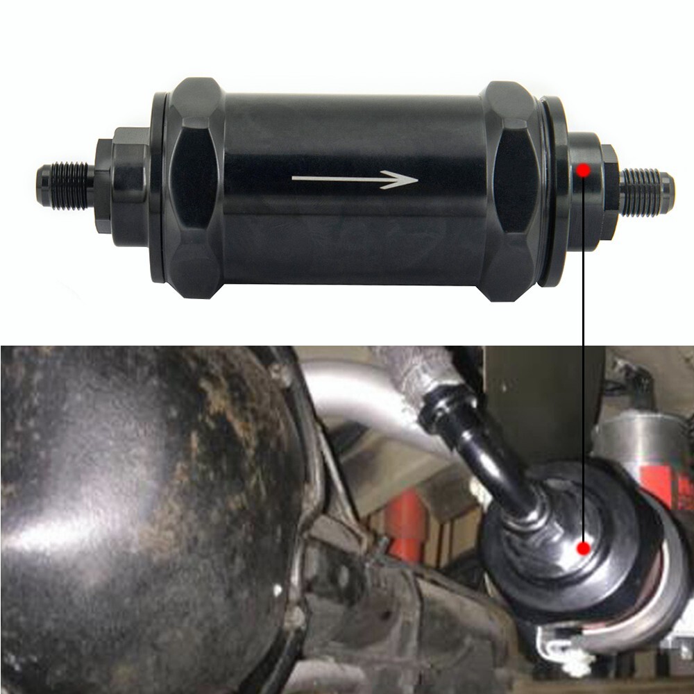 AN6 Inline Fuel Filter 6AN E85 Ethanol with 100 Micron Stainless Steel ...