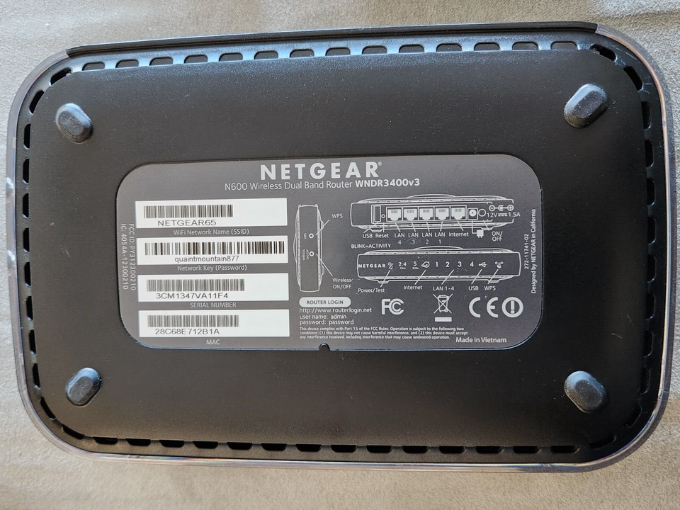 Netgear WNDR3400v3 N600 Wireless Wi-Fi Dual Band Router w/ Adapter | eBay