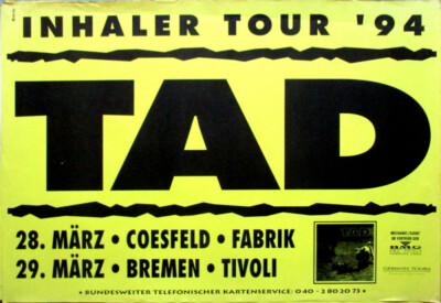 TAD - T.A.D.- 1994 - Plakat - Grunge - Punk - In Concert - Inhaler Tour ...