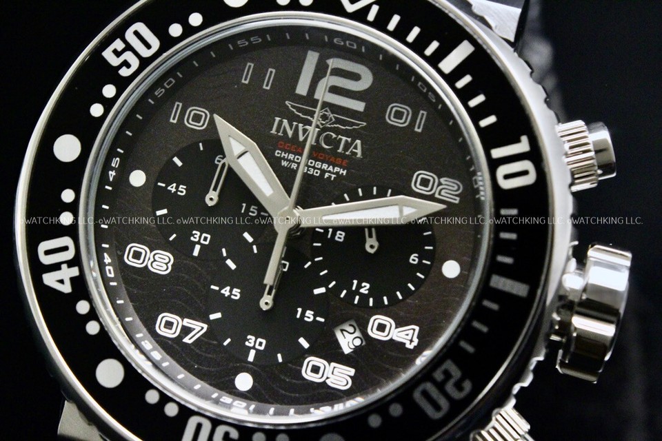 NEW Invicta Men GRAND Pro Diver OCEAN VOYAGE Charcoal Dial Chrono Strap ...
