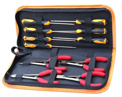 4pc Long Reach Long-Neck Mini Pliers & 7pc Precision Screwdriver Set ...
