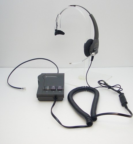 Plantronics H91 Encore Mono Voice Tube Headset + Vista M22 Amplifier ...