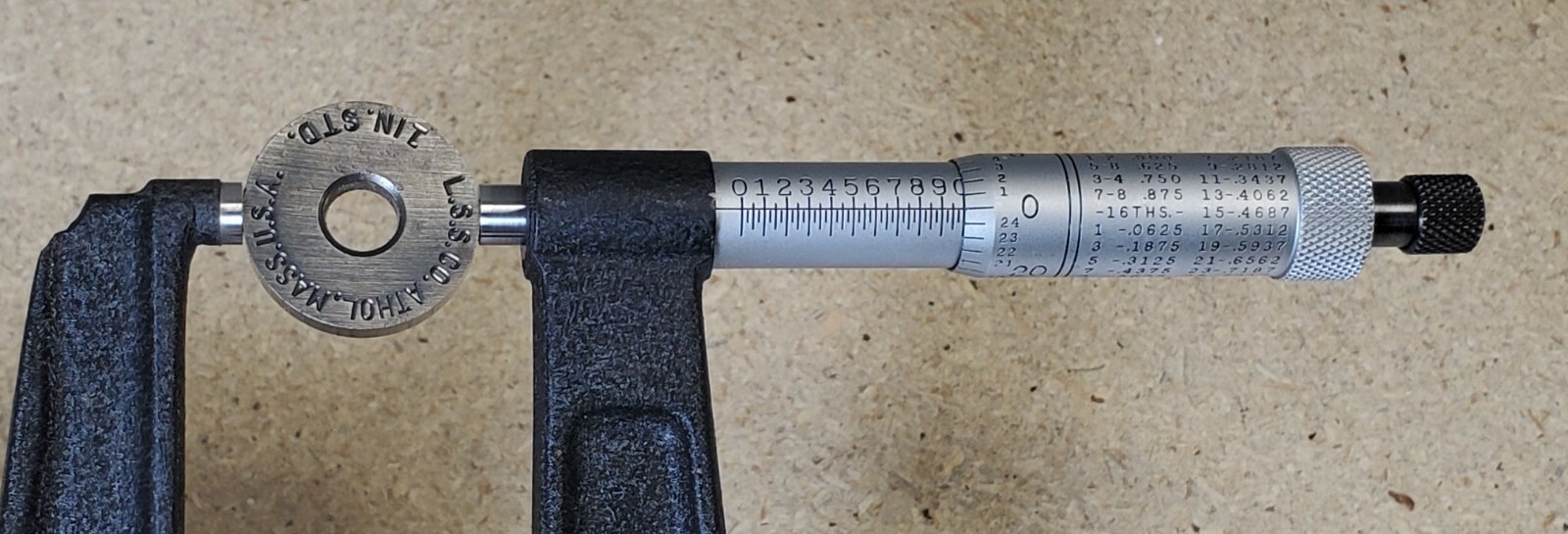 Starrett No. 222 1" Deep Throat Sheet Metal Micrometer 6" Depth ...