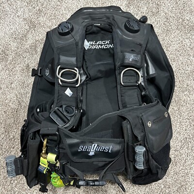Aqua Lung Sea Quest Black Diamond BCD Size M/L Used NO Power Inflator ...