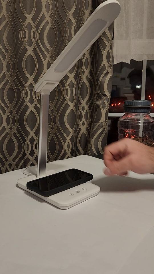 Atmospheres Desk Lamp with Wireless Charging Dock& Dimmable LED 3 Lighting Modes | eBay