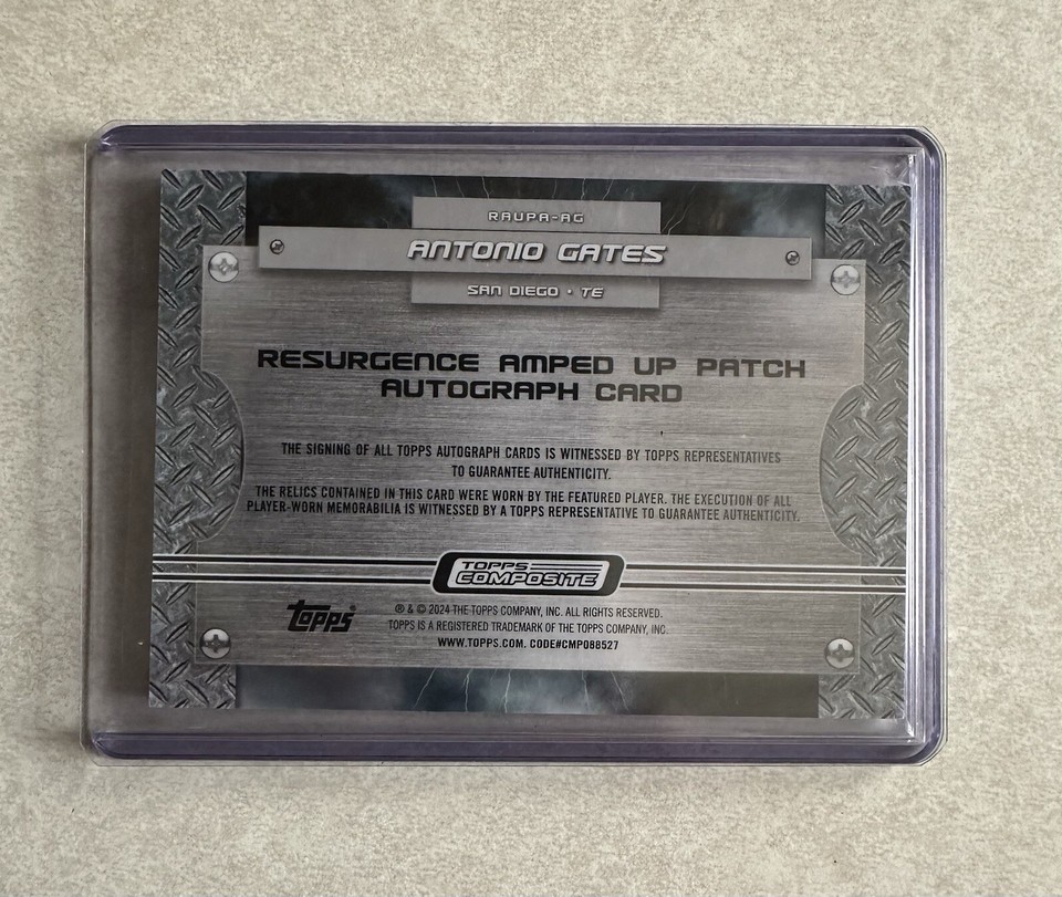 2023 Topps Composite Antonio Gates Patch Amped Up (Green) Auto /20 | eBay