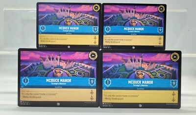 Disney Lorcana McDuck Manor - Scrooge's Mansion 169/204 4 Cards Playset ...