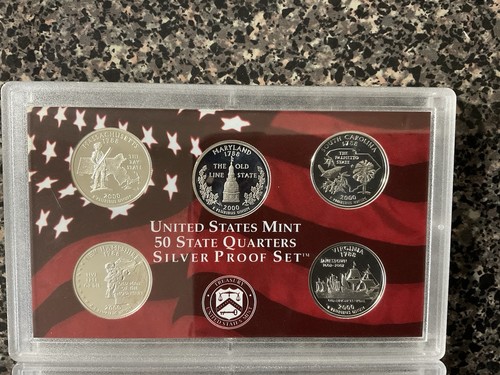 2000 SILVER Proof Set United States Mint ANNUAL 10 Coin with State 25c ...