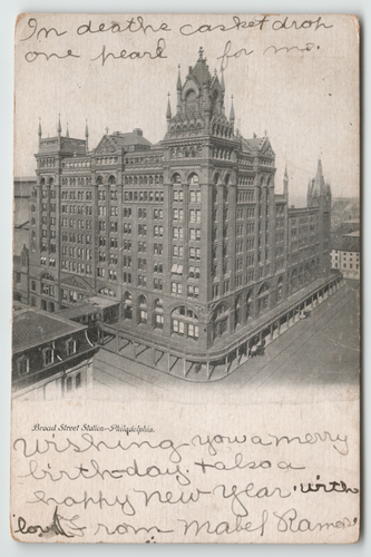 Postcard Vintage Broad Street Railroad Train Station Philadelphia, PA ...