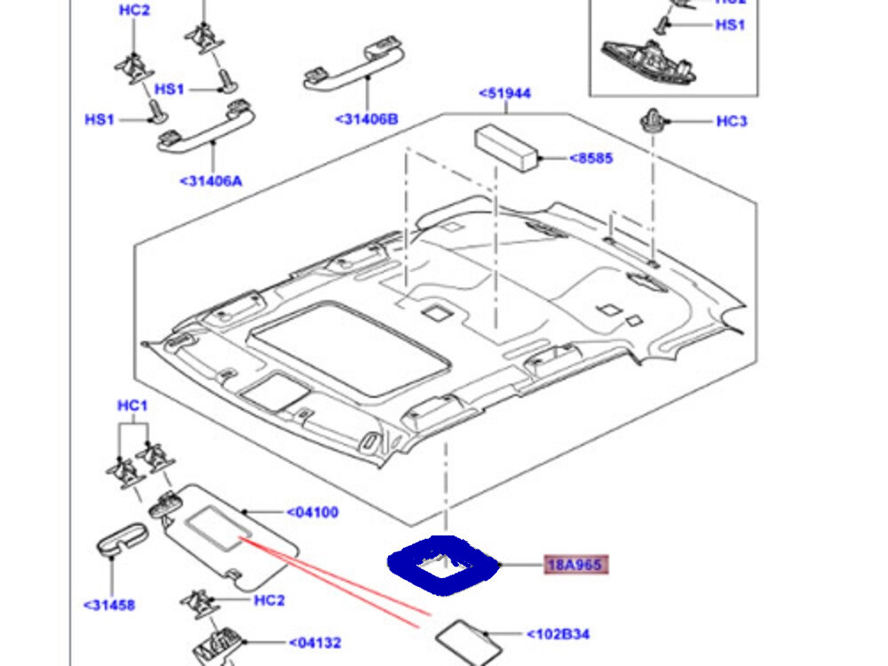 GENUINE LAND ROVER HEADLINER COVER RANGE ROVER SPORT 10-13 LR057154 | eBay