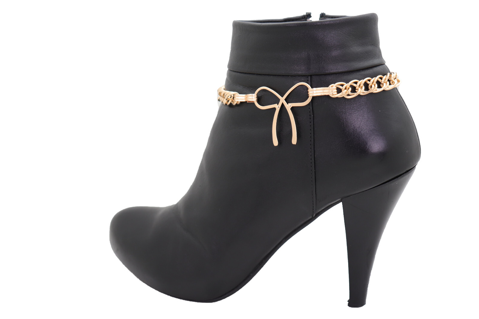 Women Gold Metal Boot Chain Bracelet Shoe Gift Present Bow Tie Ribbon ...