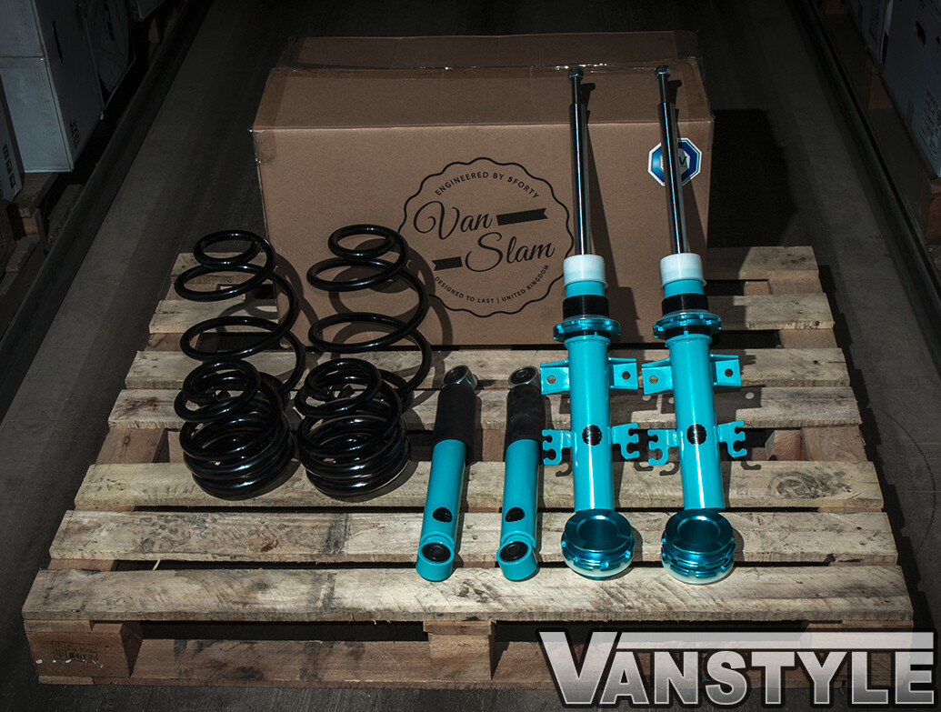 FITS VW TRANSPORTER T5 NON-T32 ADJUSTABLE COILOVERS 5FORTY VANSLAM ...