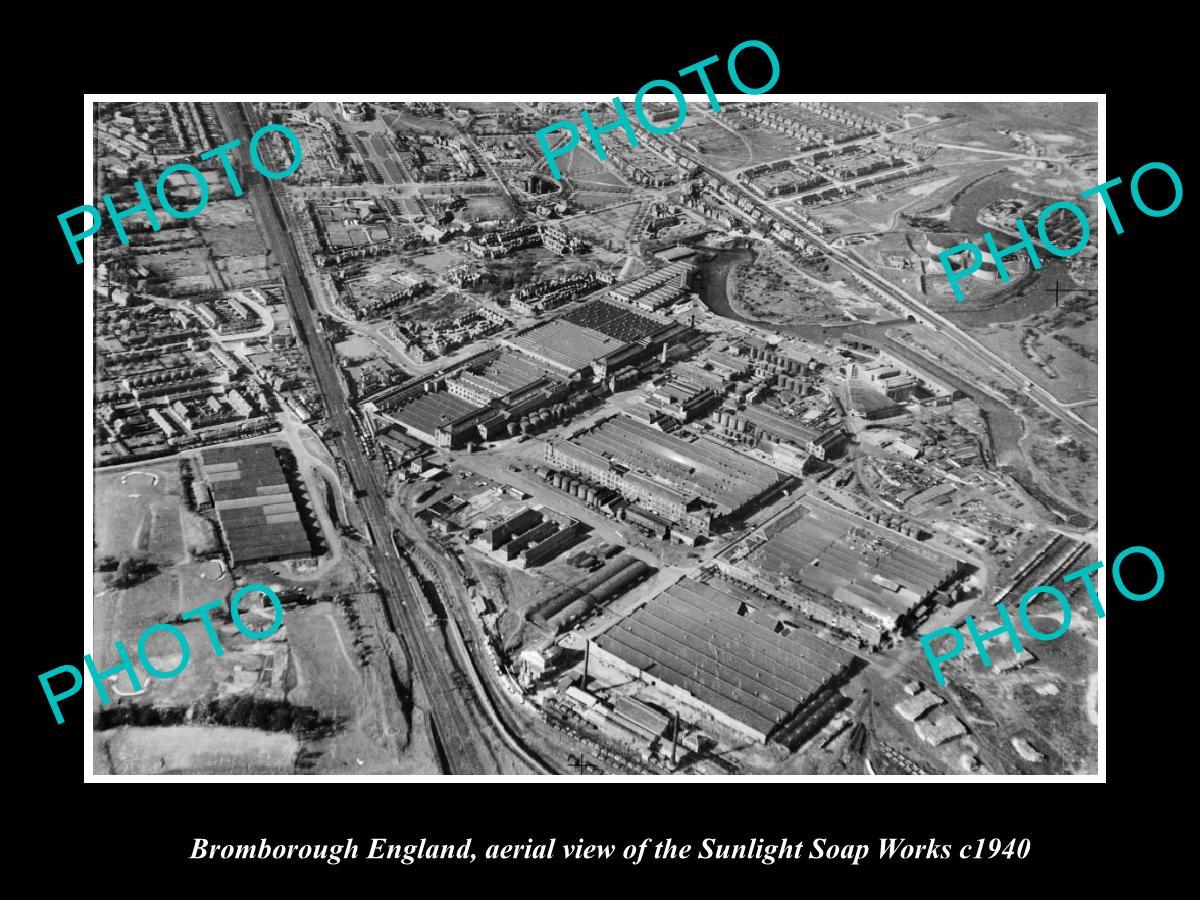 OLD LARGE HISTORIC PHOTO OF BROMBOROUGH ENGLAND THE SUNLIGHT SOAP Co ...