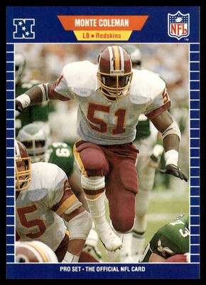 1989 Pro Set Monte Coleman #425 Washington Redskins 93B | eBay