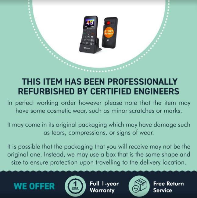 Dual Sim Basic Mobile Phone for seniors 4G, 64MB, 5 Day Battery ...