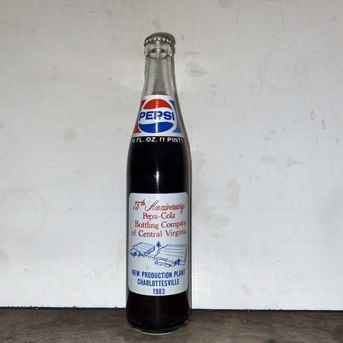 Full 16 Oz. Pepsi 75th Anniversary Bottle, Jessup Bottling Works | eBay