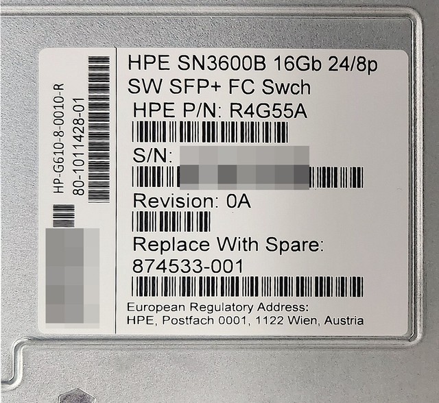 HPE SN3600B 32Gb 24/8 8-port 16Gb Short Wave SFP Fibre Channel Switch ...