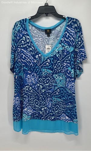 NWT Women's JM Collection Blue Blouse Sz 3x | eBay