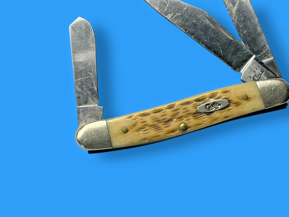 Vintage Case Knives 6347 SS XX Tested 3-Blade Amber Bone Jig Stockman ...