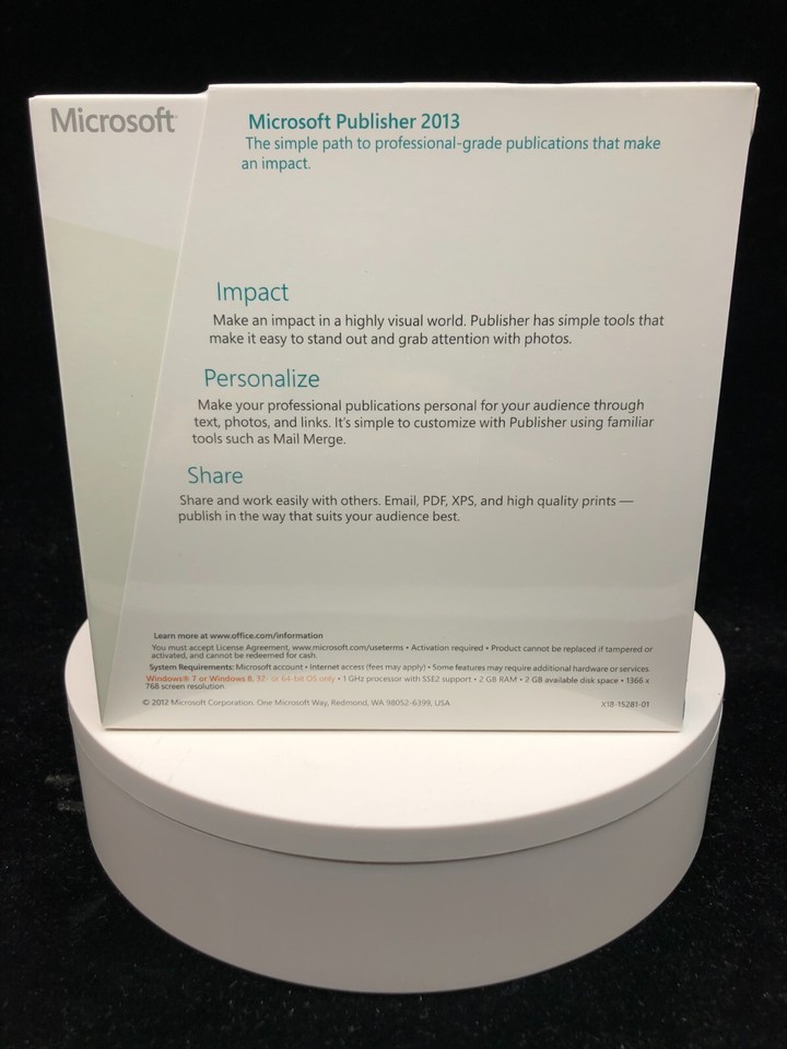 Brand NEW Microsoft Publisher 2013 Retail Box With Disc | 164-06988 ...