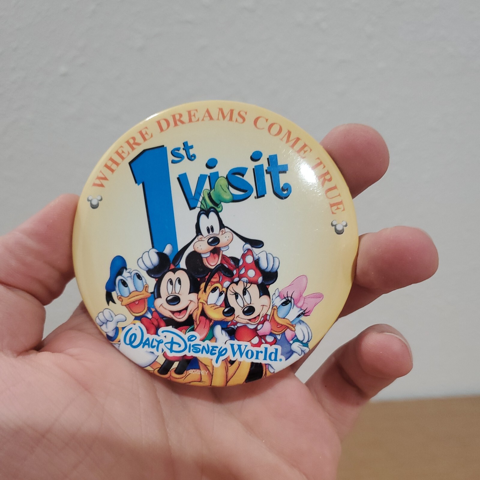 Vintage ~ Walt Disney World ~ Button Pin ~ 1st Visit ~ 3" Button ...
