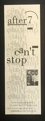 After 7 Can't Stop 1990 Mini Poster Type Ad, Promo Advert | eBay
