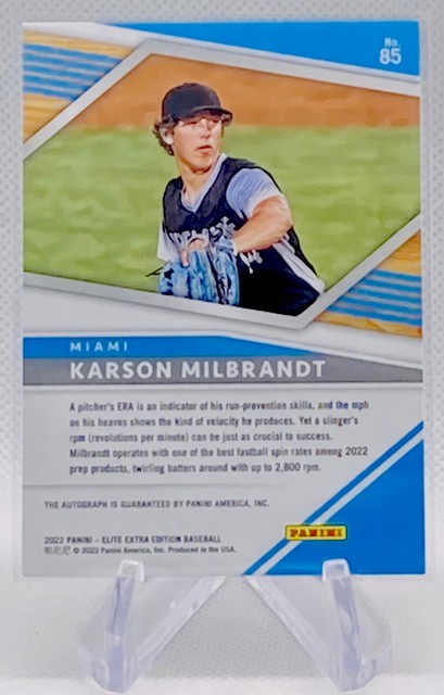 2022 Panini Elite Extra Edition - Signatures #85 Karson Milbrandt (AU ...