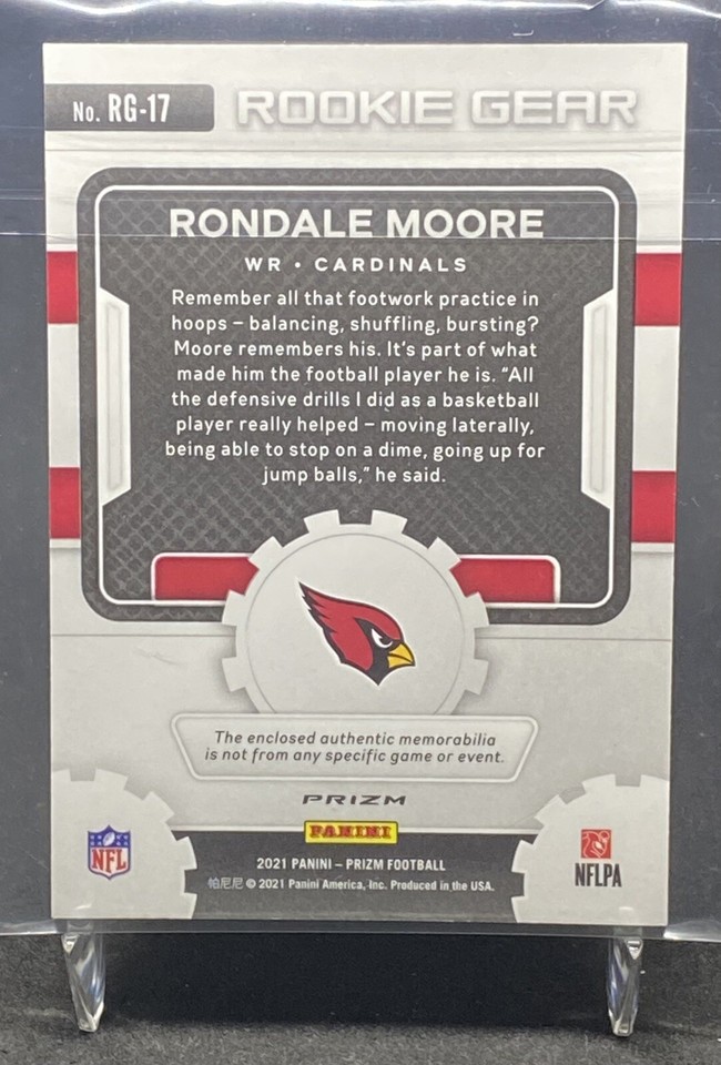 2021 Panini Prizm Green Pulsar Rookie Gear Rondale Moore RC Cardinals # ...