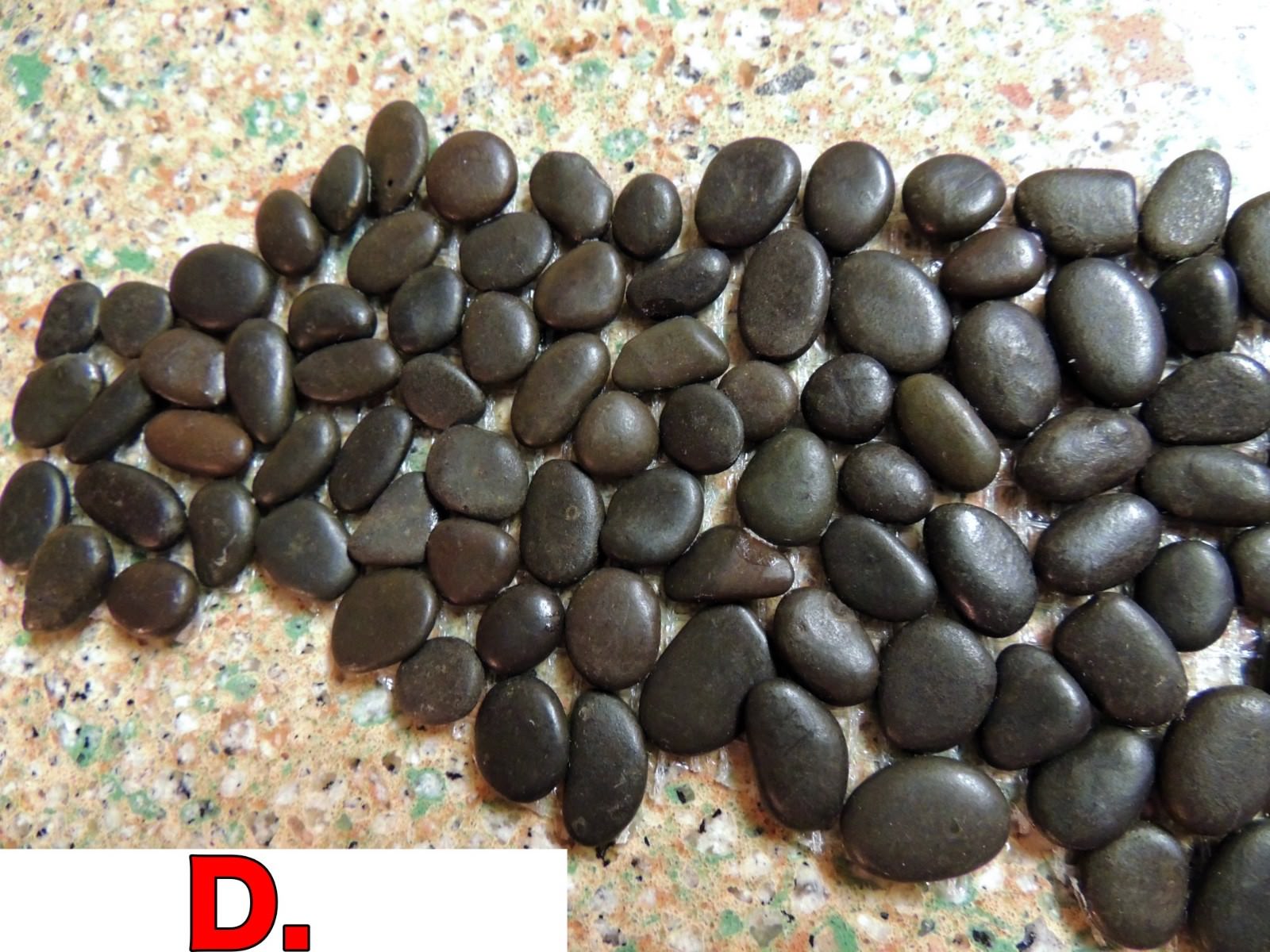 BLACK REAL STONE WALKWAY IN MINIATURE Asstd. SIZES PATH, PEBBLE PAVERS ...