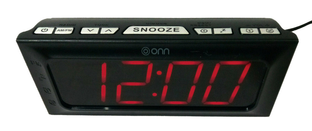 Digital AM/FM Dual Alarm Clock Radio Large LED Display by ONN | eBay