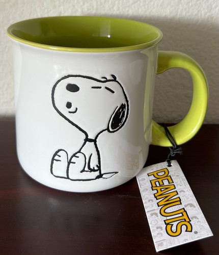 Peanuts Snoopy Howling Light Green & White 21 oz Mug NWT! | eBay