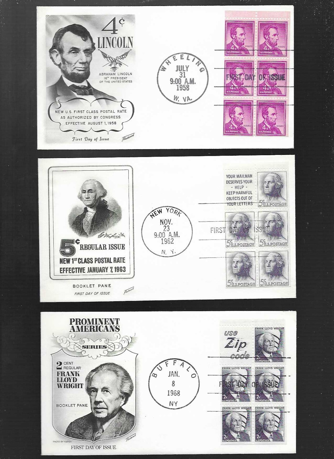 US FDC FIRST DAY COVERS COLLECTION WITH BOOKLET PANE LOT OF 18 BY ...