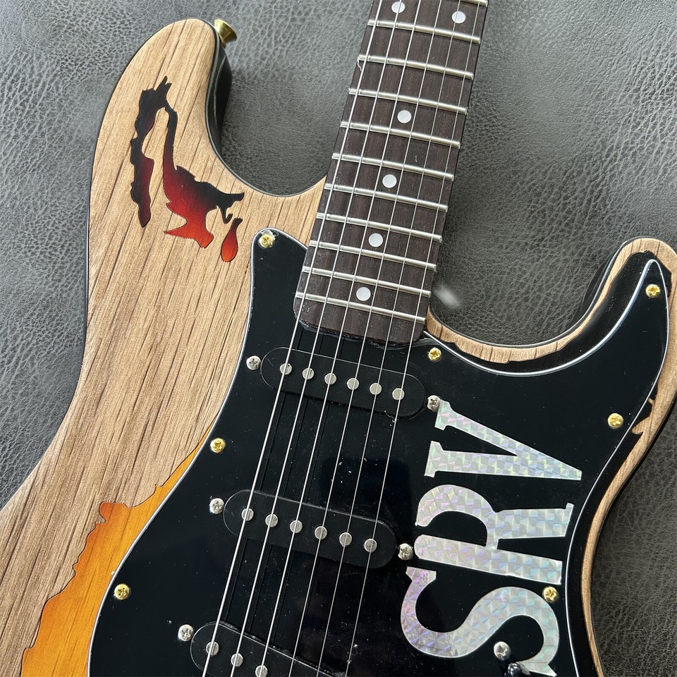 Handmade ST SRV Relic Aged Handmade Electric Guitar SSS Pickups Full ...