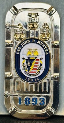 USS John P Murtha LPD 26 US Navy Chief Challenge Coin Hatch USN CPO ...