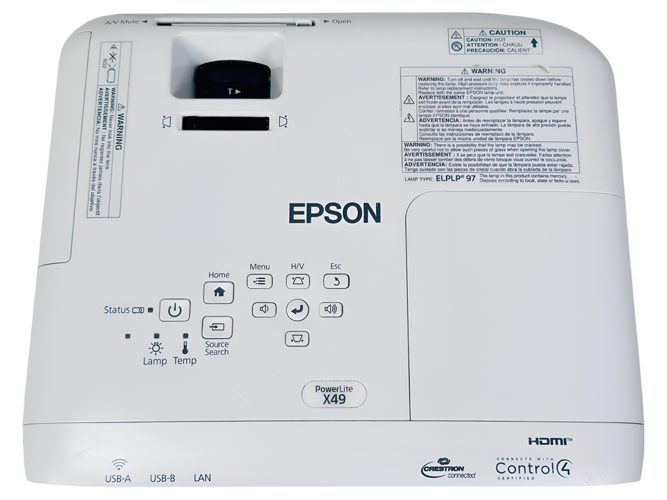 Epson PowerLite X49 3LCD Projector 3600 ANSI Conference Room HD HDMI w ...