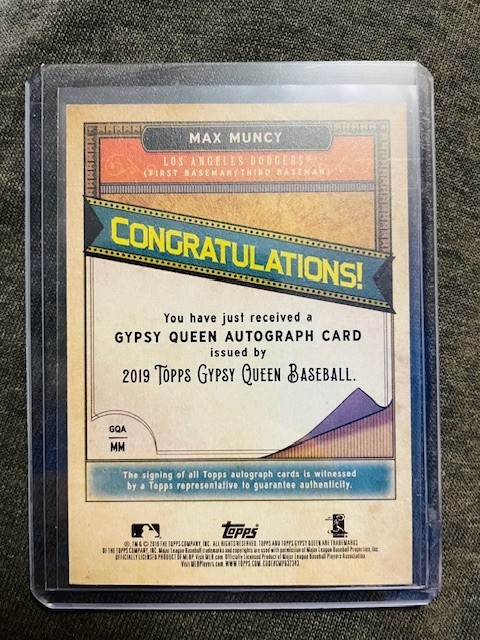 Max Muncy Auto Autograph Topps Gypsy Queen 2020, 2019 | eBay