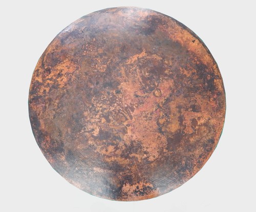Mexican Round Copper Table Top Hand Hammered 54 Inches Stained Patina ...