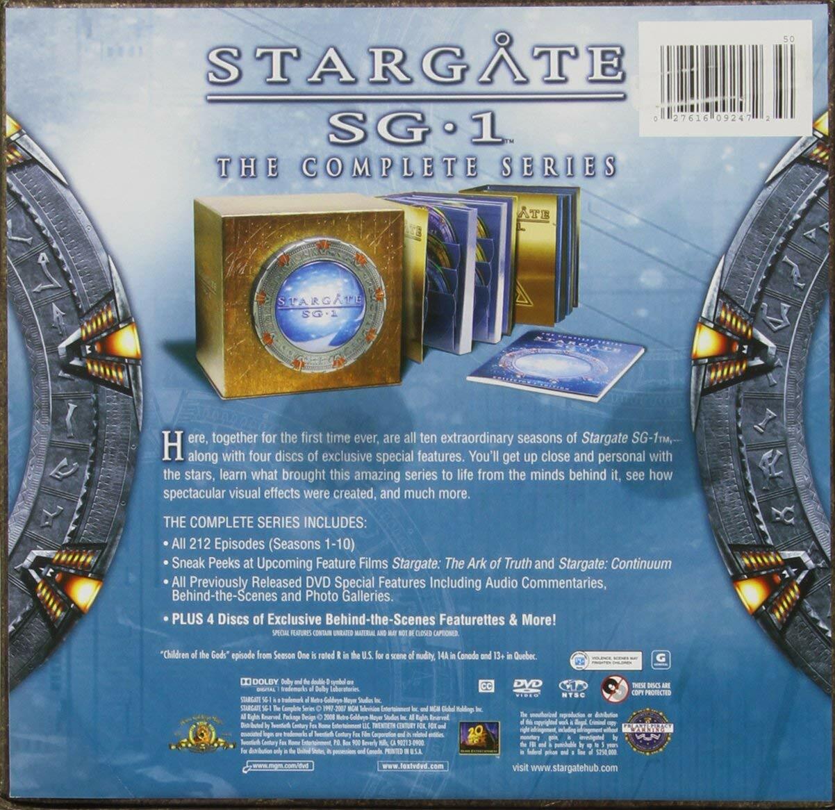 Stargate SG-1 The Complete Series Collection(DVD,Seasons 1-10,54-Disc ...