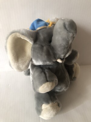 Snuggie Toy Plush Puppet Gray White Circus Elephant 1999 DGE 11" TUSKS ...