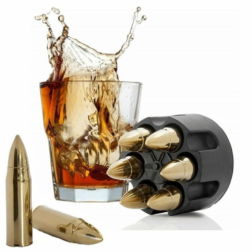 6 pcs Metal Whiskey Stones Stainless Steel Whiskey Bullet Rocks Metal ...