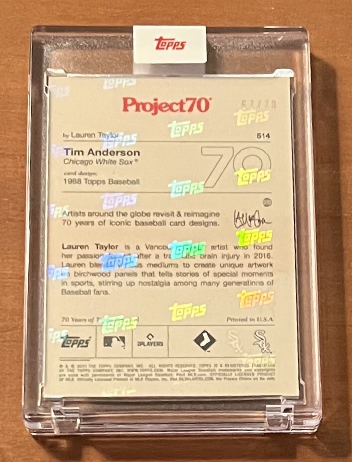 2021 TOPPS PROJECT 70 CARD #514 TIM ANDERSON RAINBOW FOIL # 67/70 ...