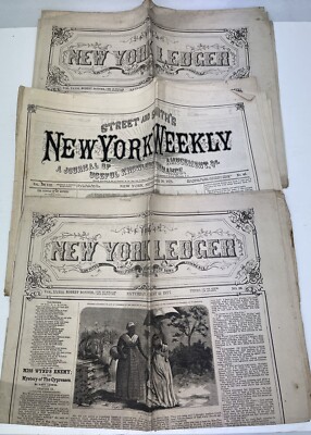 3 Antique Newspapers NY Ledgers NY Weekly 1877-1878 Fiction Stories ...