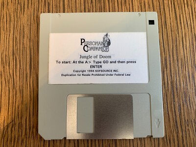 JUNGLE OF DOOM GAME PC MS-DOS COMPUTER 3.5" INCH FLOPPY DISK(S) EXC ...