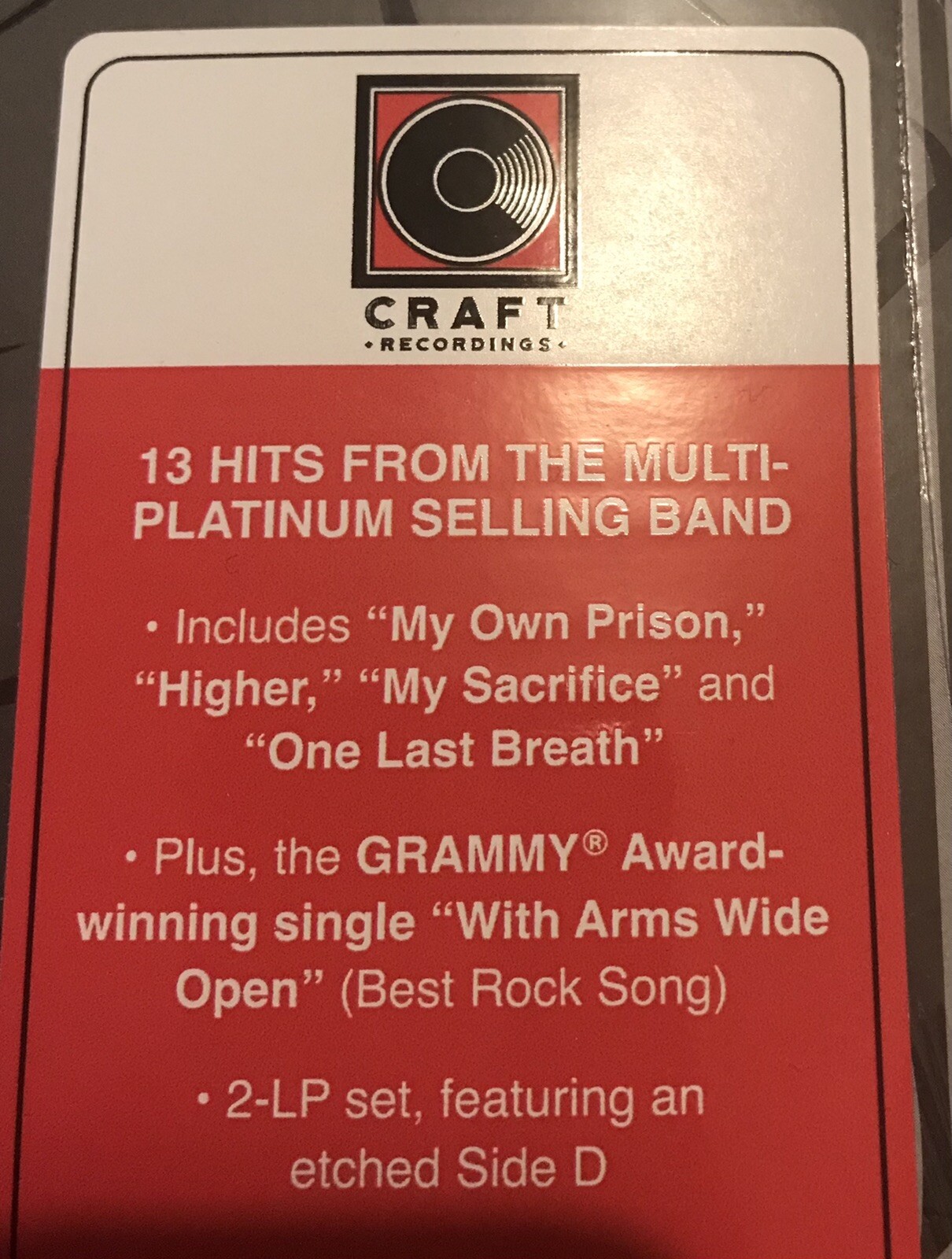 CREED GREATEST HITS VINYL NEW! LIMITED BLUE LP! MY SACRIFICE, ONE LAST ...